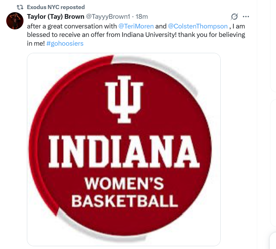 (2027) - Taylor "Tay" Brown - Indiana Women's Basketball - BtownBanners